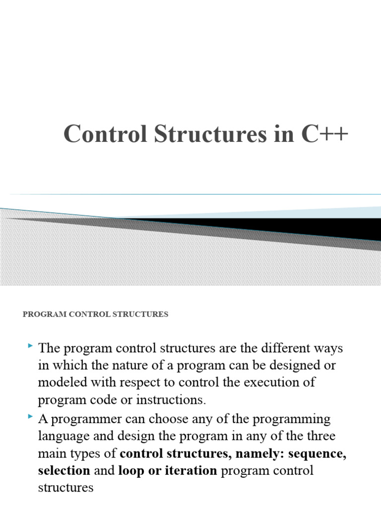 BMS 201 C++ Control Structures 2021 | PDF | Control Flow | Computer Engineering