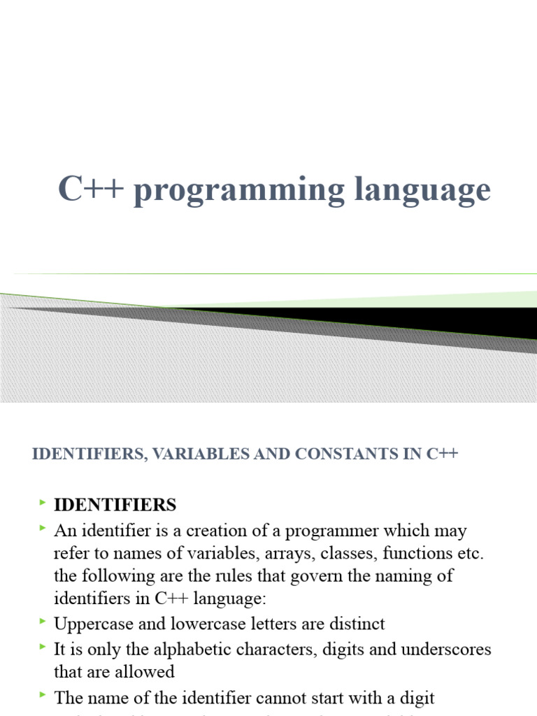 BMS 201 Identifiers, Variables and Constant 2021 | PDF | Integer (Computer Science ...