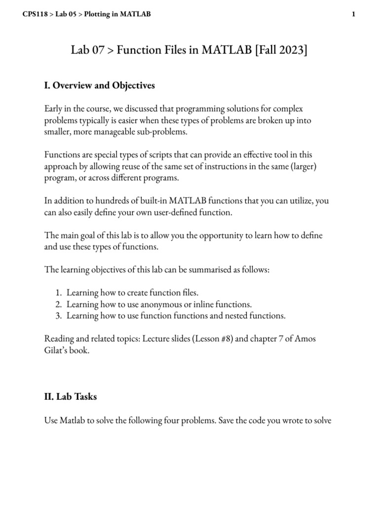 MATLAB Functions and User-Defined Tasks | PDF | Function (Mathematics) | Humidity
