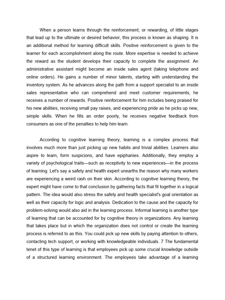 Cognitive Learning Theory and Complex Process | PDF | Learning ...