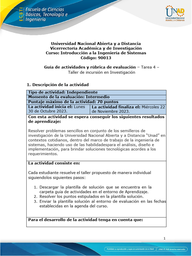 Guia de Actividades y Rúbrica de Evaluación - Tarea 4 - Taller de ... Guia de Actividades y Rúbrica de Evaluación - Tarea 4 - Taller de ...