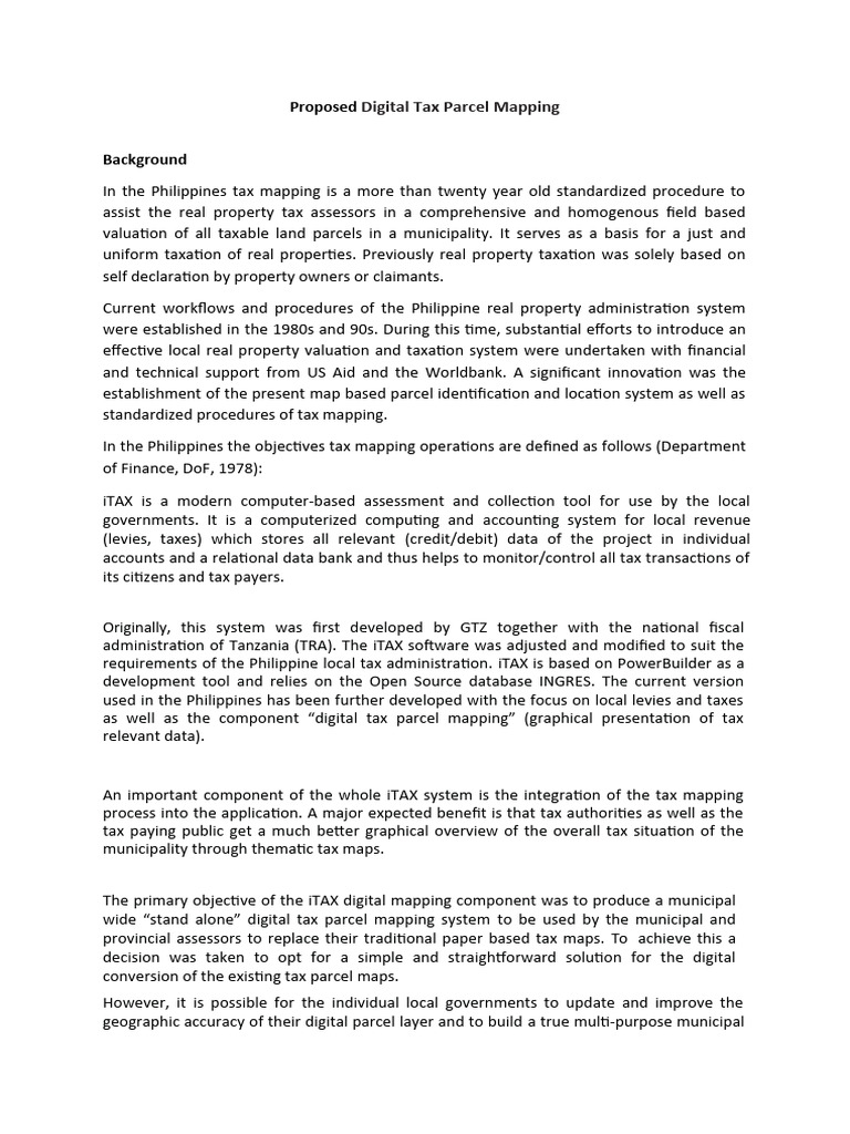 Digital Tax Parcel Mapping in the Philippines | PDF | Taxes | Map
