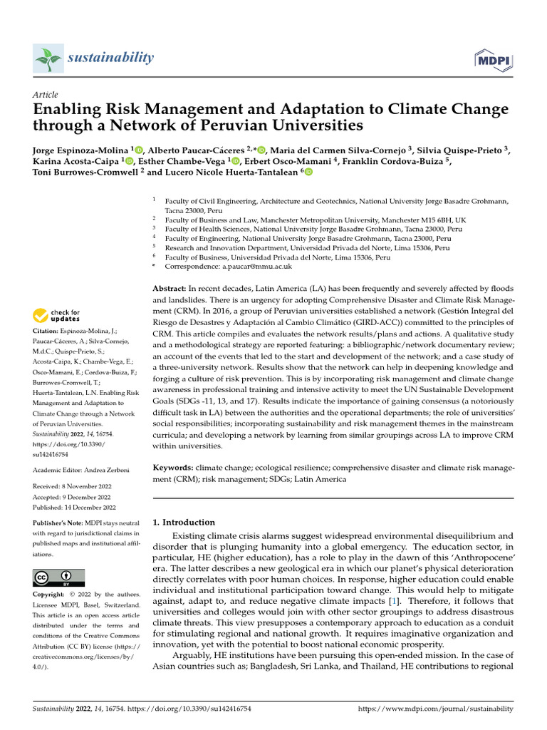 Enabling Risk Management and Adaptation To Climate Change Through A ...