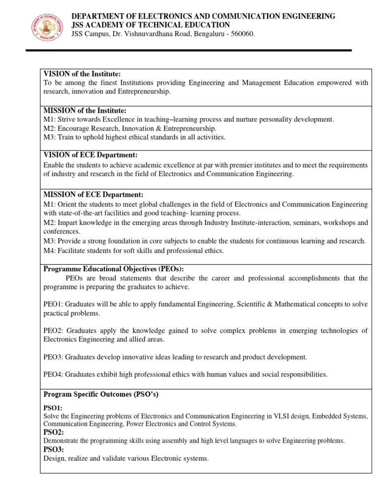 V, M, PEOs, PSO, POs | PDF | Engineering | Science