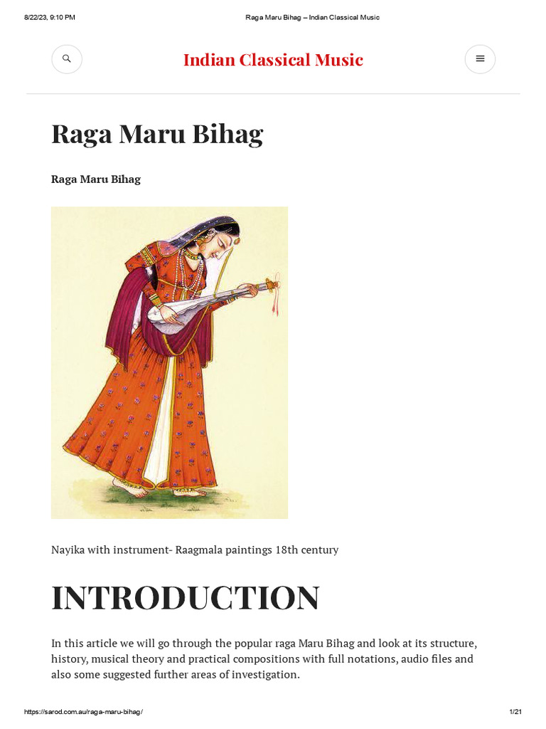 Understanding Raga Maru Bihag | PDF | Classical And Art Music ...