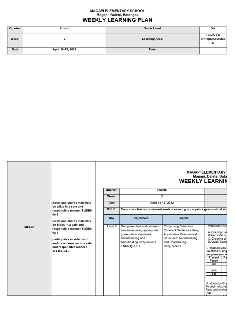 Q4 WLP Tle Week 2 | PDF | Linguistics