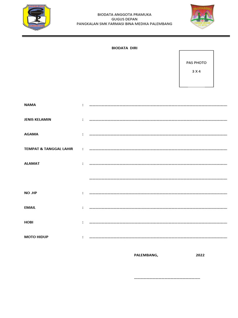 Blangko Biodata | PDF