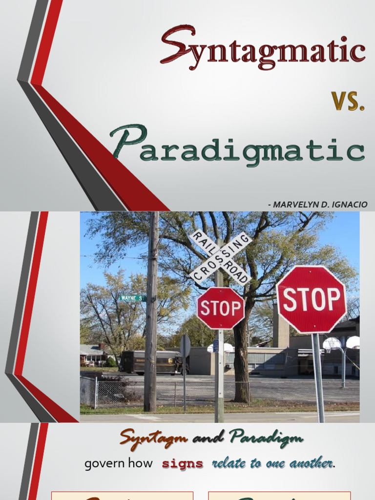 1.1 Syntagm and Paradigms | PDF