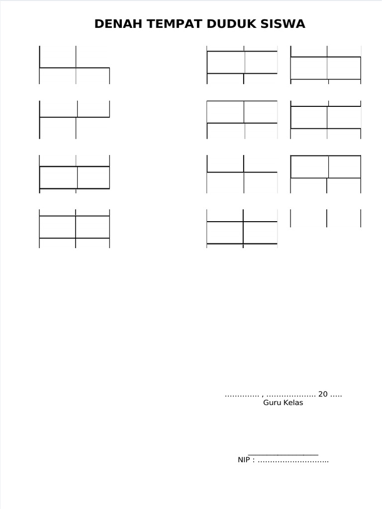 Dokumen - Tips - Contoh Format 23 Denah Tempat Duduk Siswa Terbaru ...
