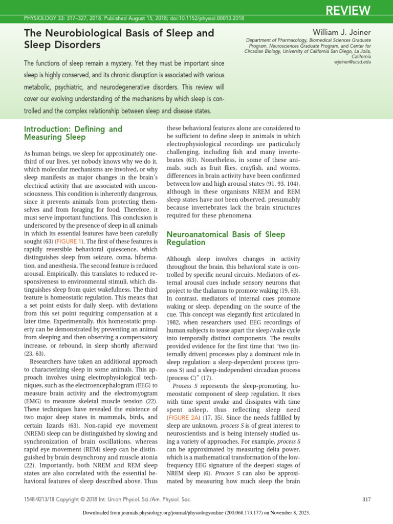Joiner 2018 The Neurobiological Basis of Sleep and Sleep Disorders ...