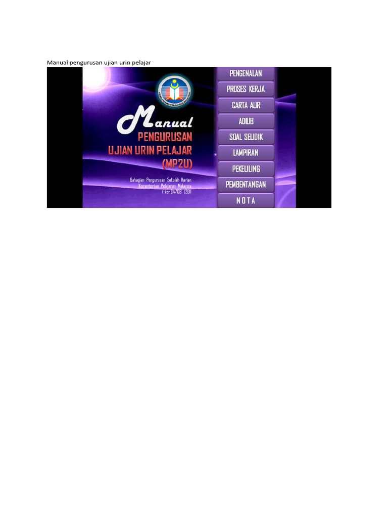 Manual Pengurusan Ujian Urin Pelajar | PDF