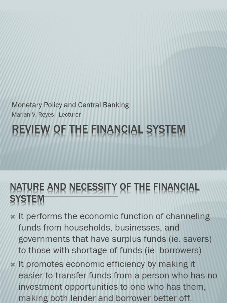 Philippine Financial System Overview | PDF | Banks | International ...