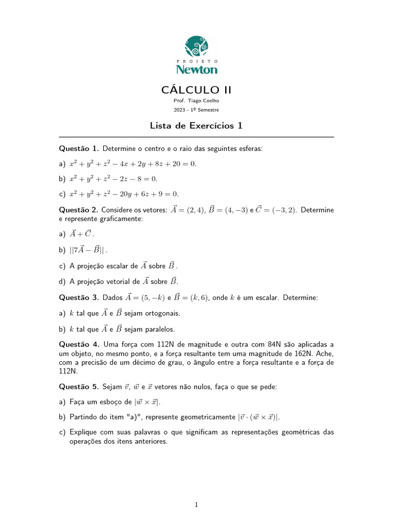 C2 2023 2 Lista1 | PDF