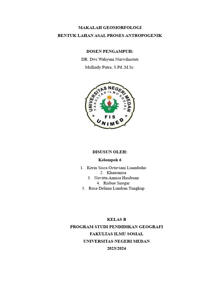 Bentuk Lahan Antropogenik dan Contohnya | PDF | Sains & Matematika