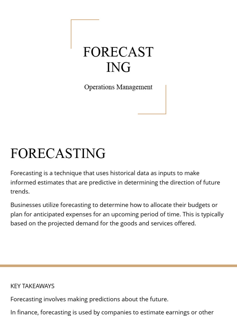 Forecasting Pdf Forecasting Time Series