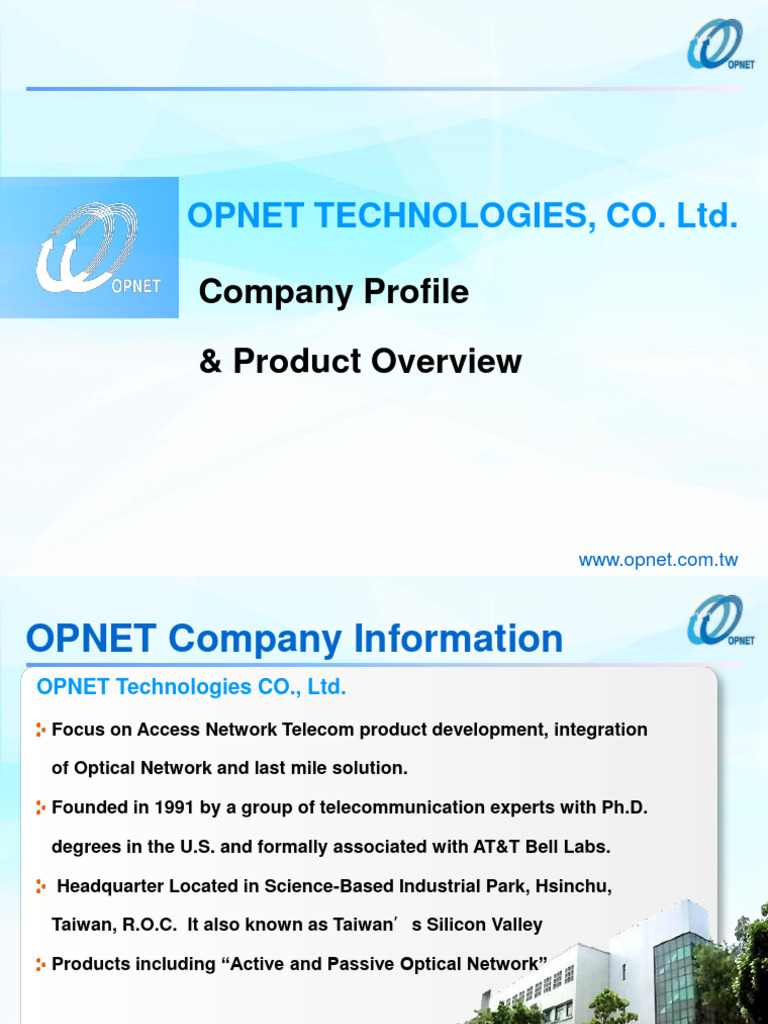 OPNET Company Profile | Download Free PDF | Broadband | Telecommunications