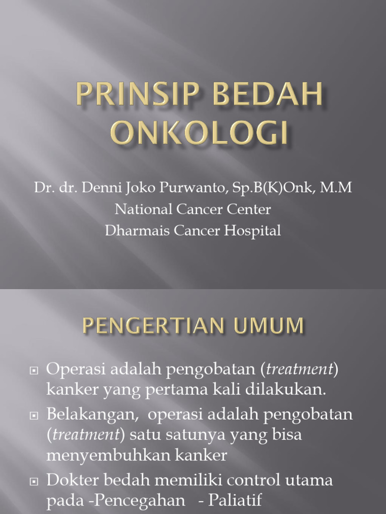 Dr Denni Prinsip Bedah Onkologi Pdf