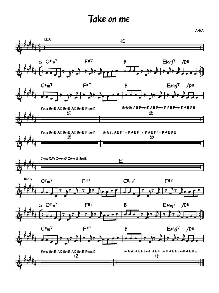 Take On Me | PDF | Songs Written | Song Recordings Produced