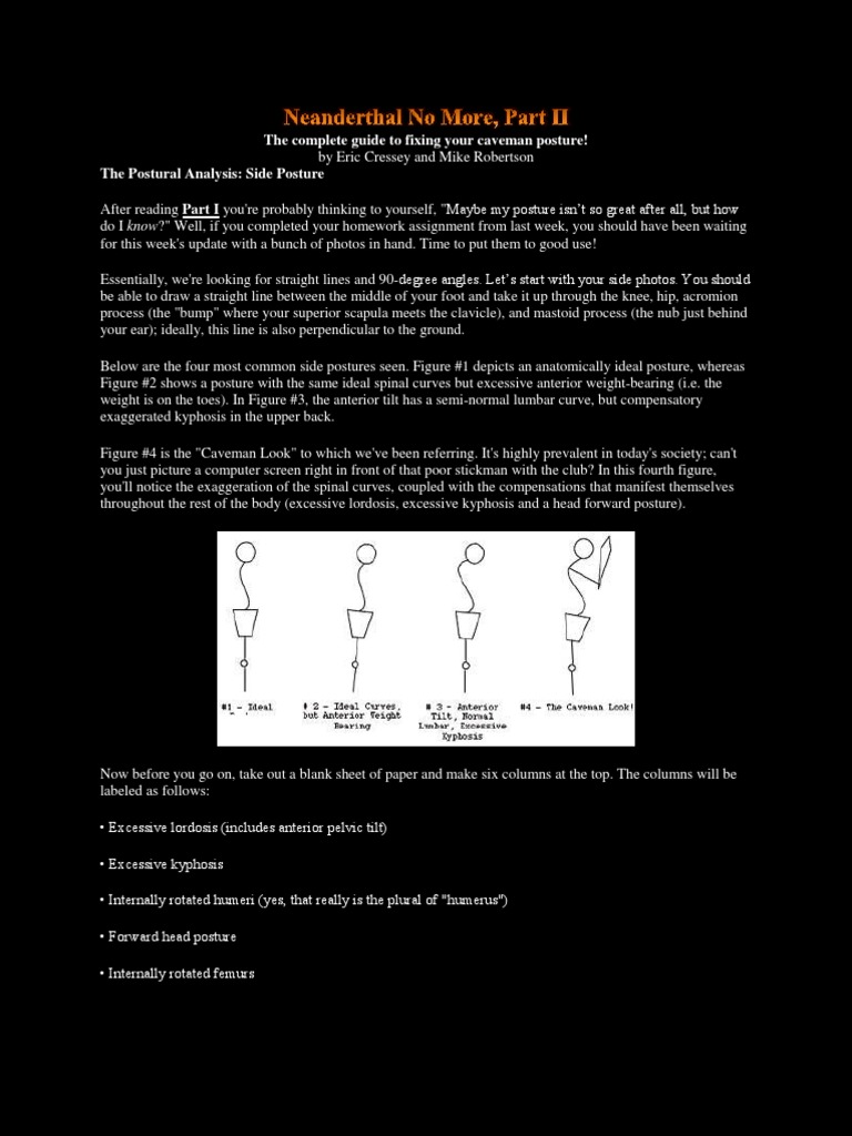The Complete Guide To Fixing Your Caveman Posture! The Postural ...