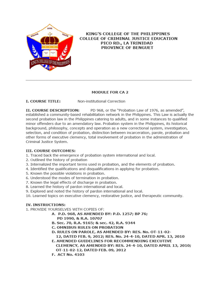 Non-Institutional Correction | PDF | Probation | Presentence ... Non-Institutional Correction | PDF | Probation | Presentence ...