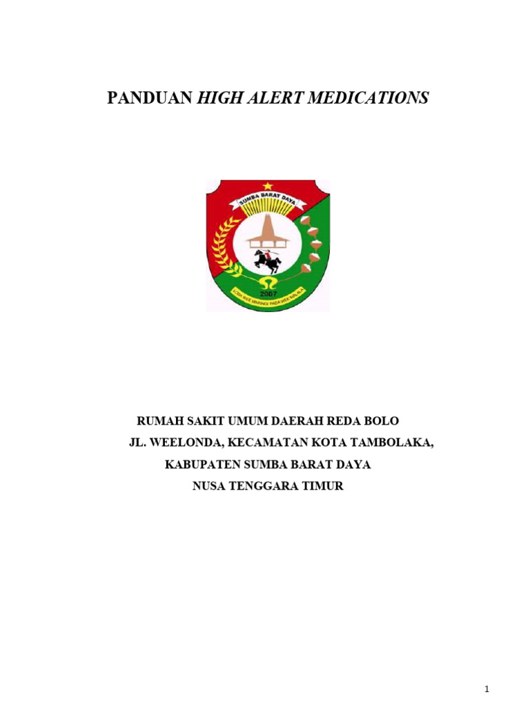 Panduan HIGH ALERT MEDICATIONS Fix | PDF | Pengembangan Diri ...