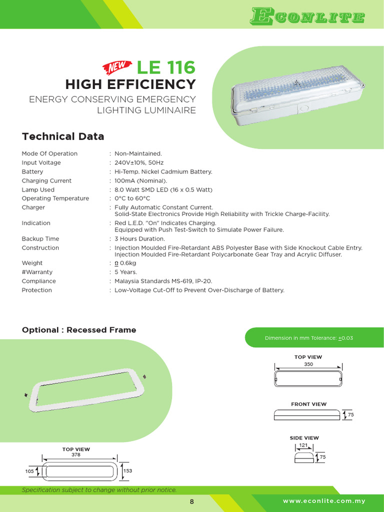 5.2 Econlite Emergency Light | PDF