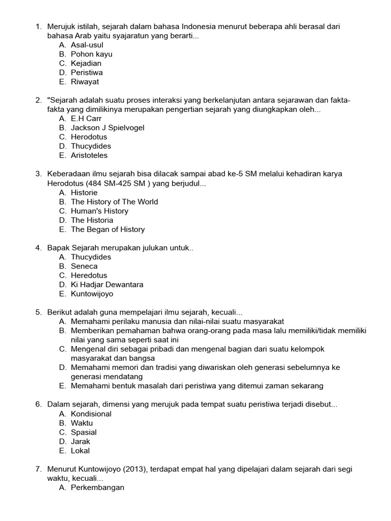 Latihan Soal Sejarah | PDF