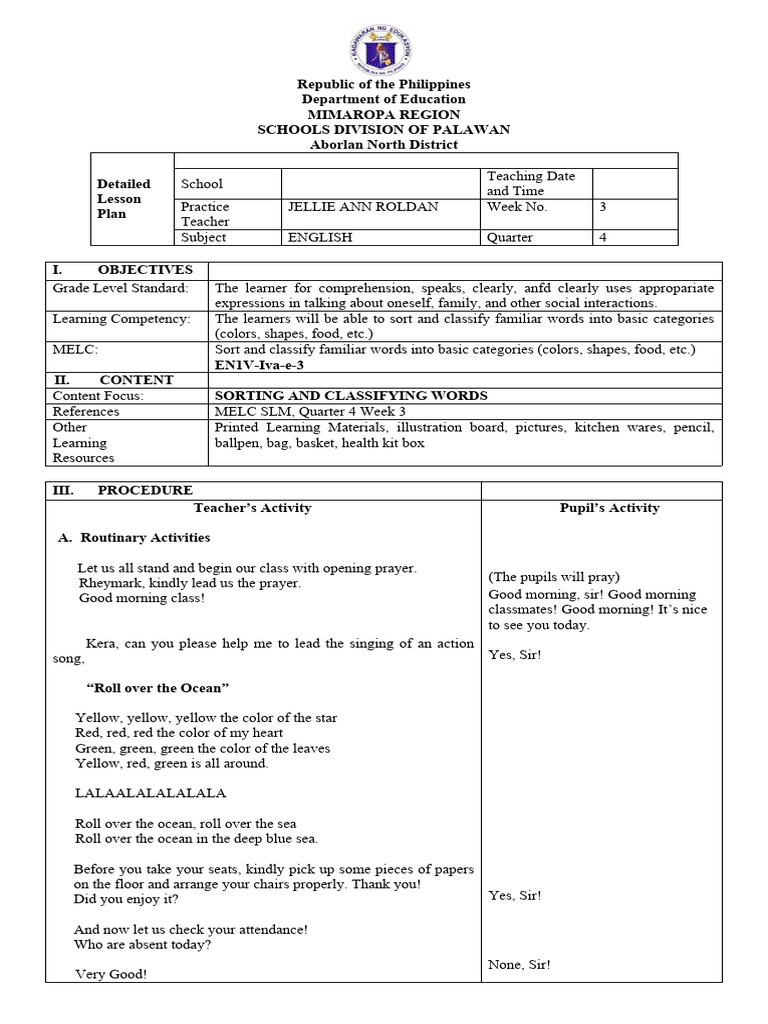 DLP ENGLISH 1 Final Demostration | PDF | Shape | Teachers