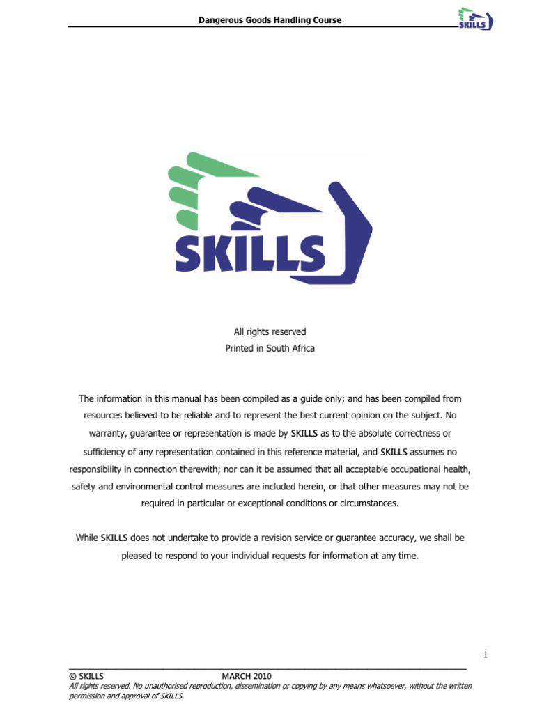 DG Handling Learner Manual | PDF | Dangerous Goods | Occupational ...