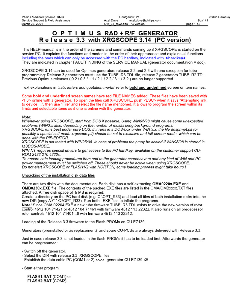 Philips Optimus Rad RF Release 3.3 Xgrscope 3.14 Help Manual | PDF ...