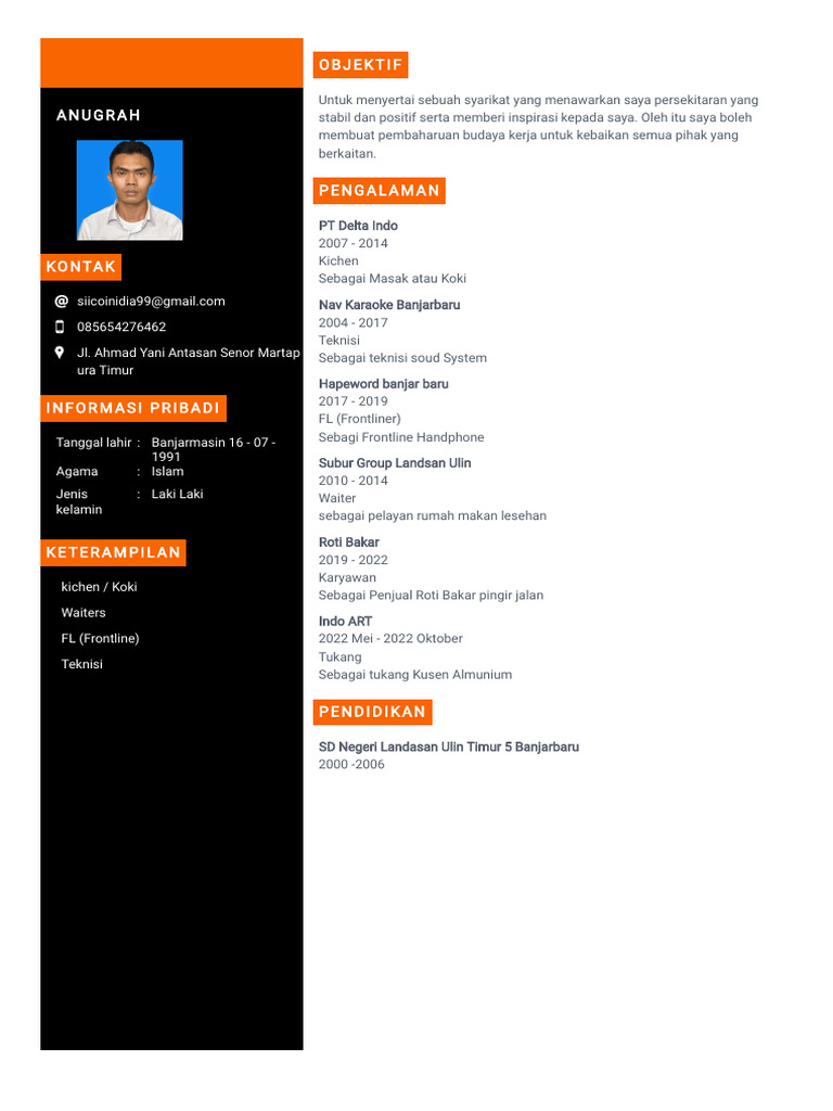 Daftar Riwayat HIdup (CV) | PDF