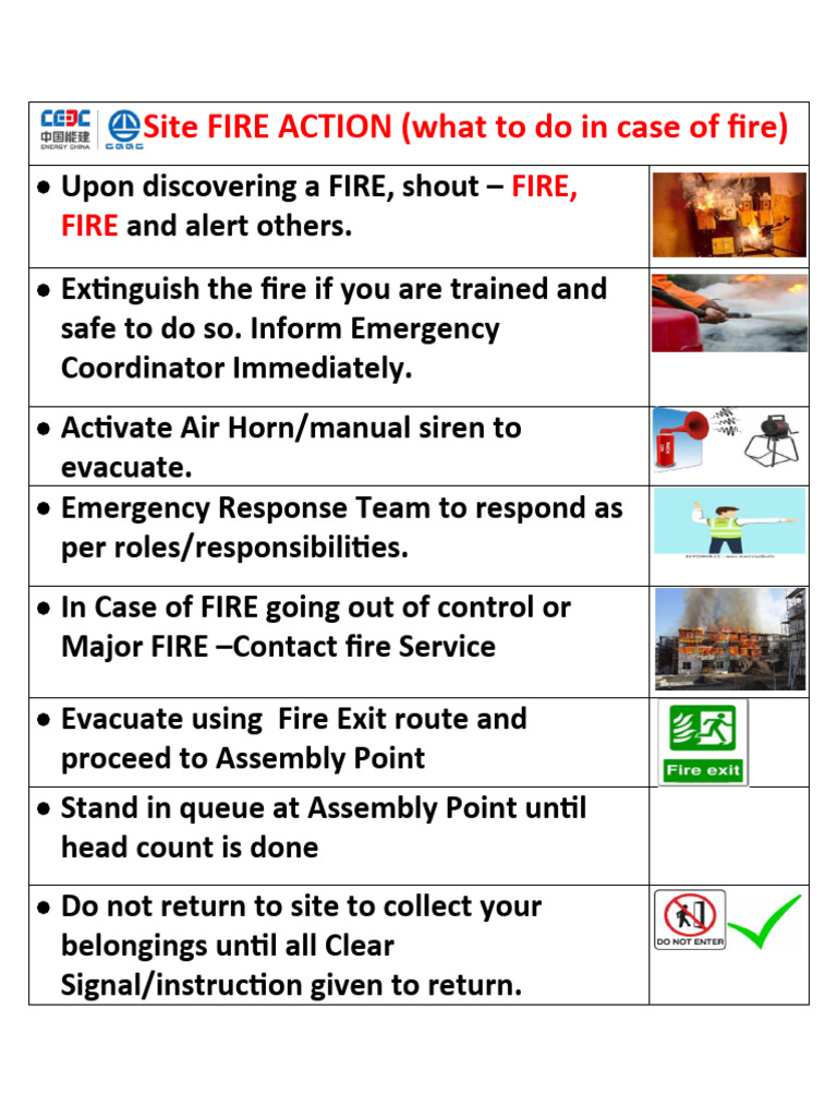 Fire Action Emergency Procedures | PDF