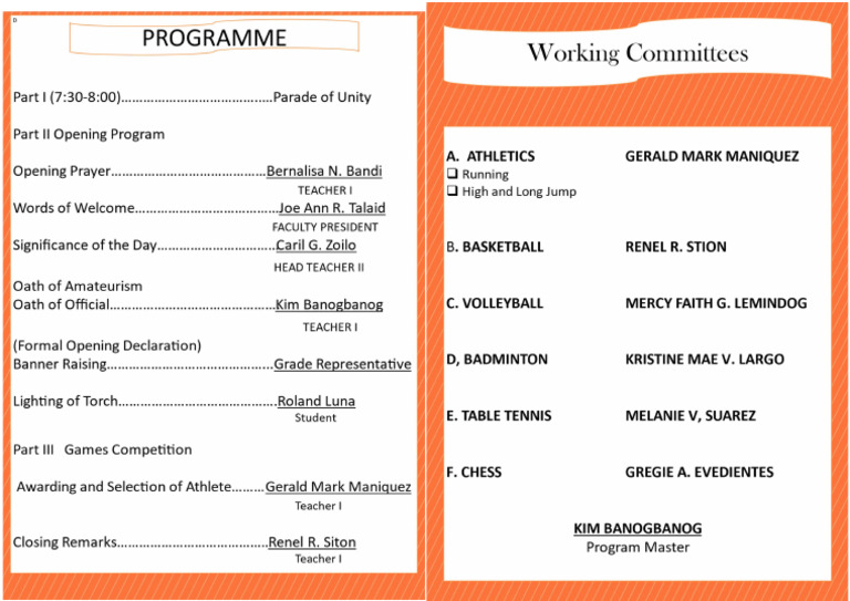 SportsFest Program | PDF