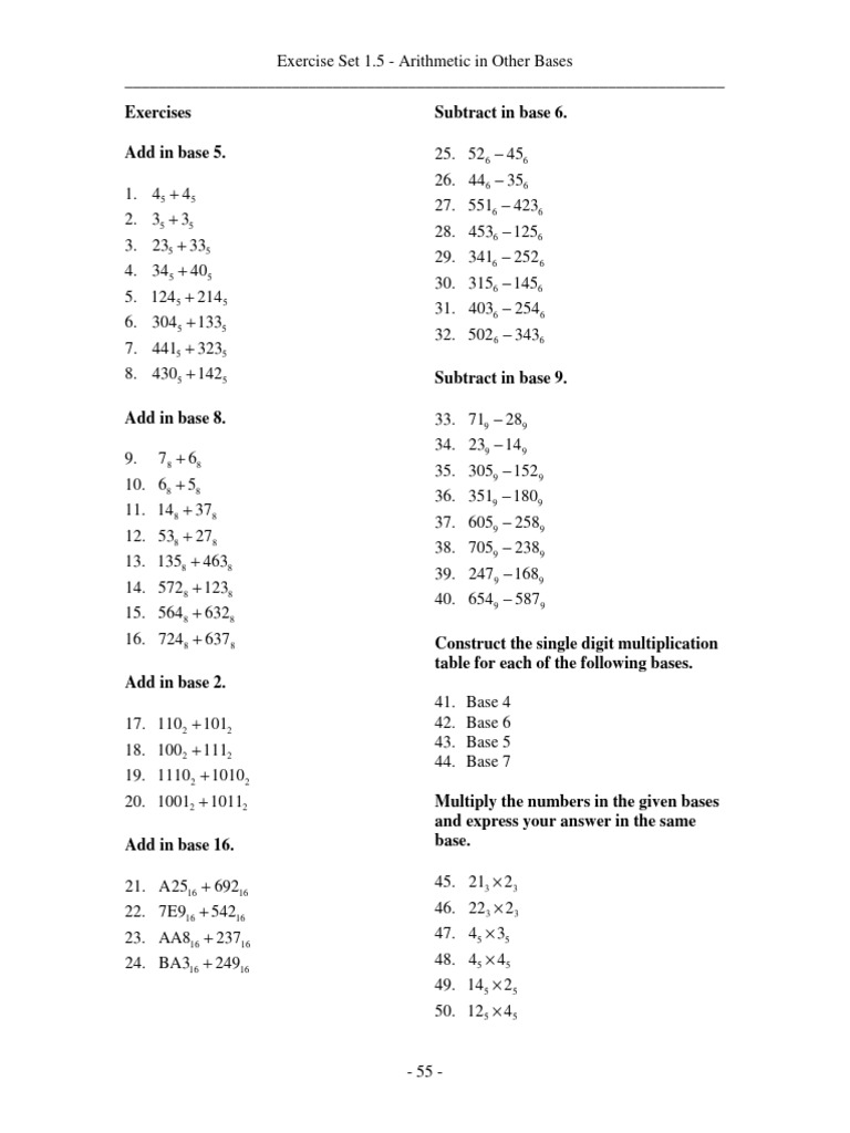 Arithmetic Exercises | PDF | Multiplication | Arithmetic