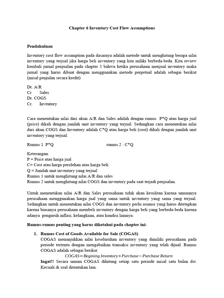Chapter 6 Inventory Cost Flow Assumptions | PDF