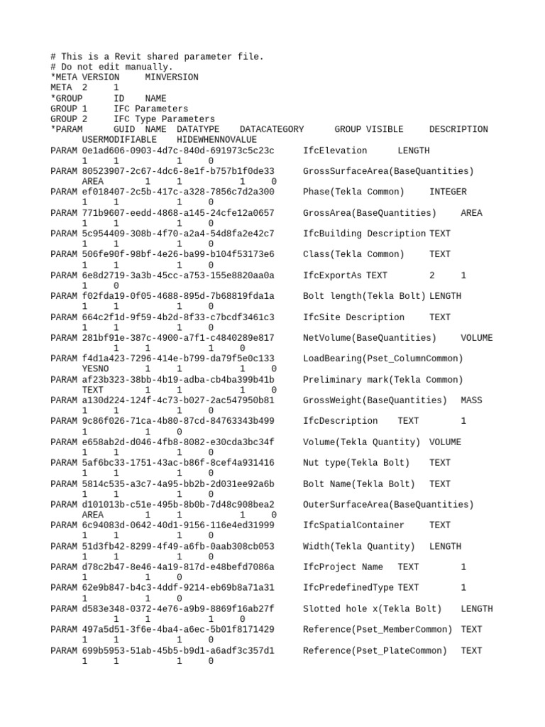 TERMINAL MARINO PISCO CAMISEA 161123.ifc - Sharedparameters | PDF ...