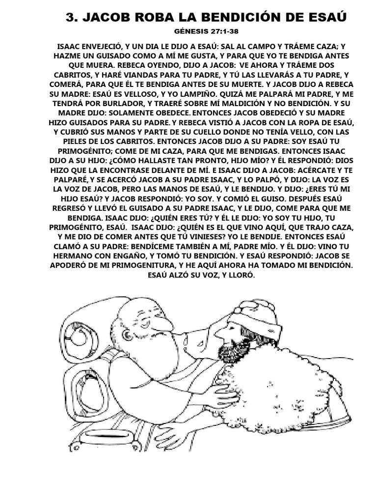 3 Jacob Roba La Bendicion de Isaac A Esau | PDF