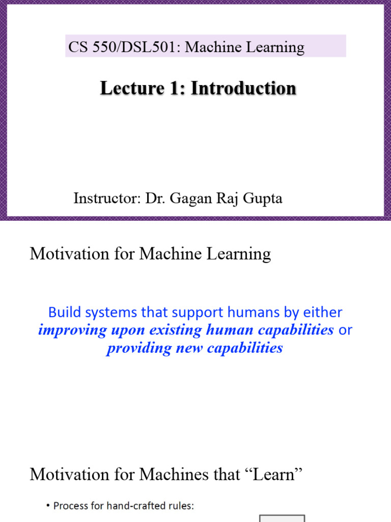 CS550 Lec1 | PDF | Machine Learning | Statistical Classification