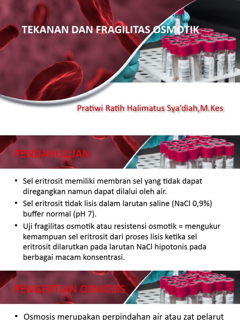 Tekanan Dan Fragilitas Osmotik | PDF