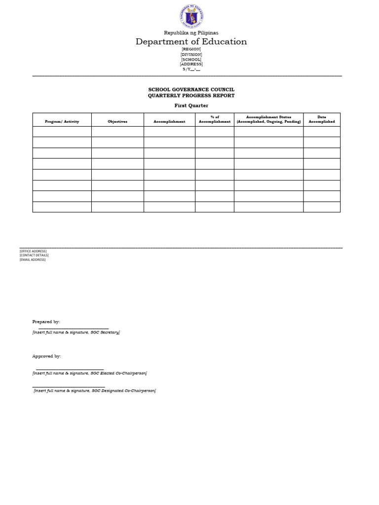 (SGC) Quarterly Progress Report | PDF