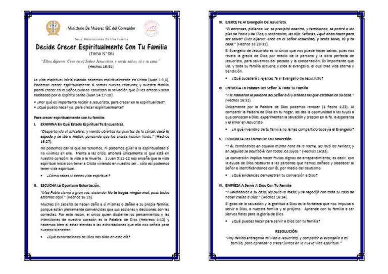 Tema #06 - Decide Crecer Espiritualmente Con Tu Familia - Dom 12.09. ...