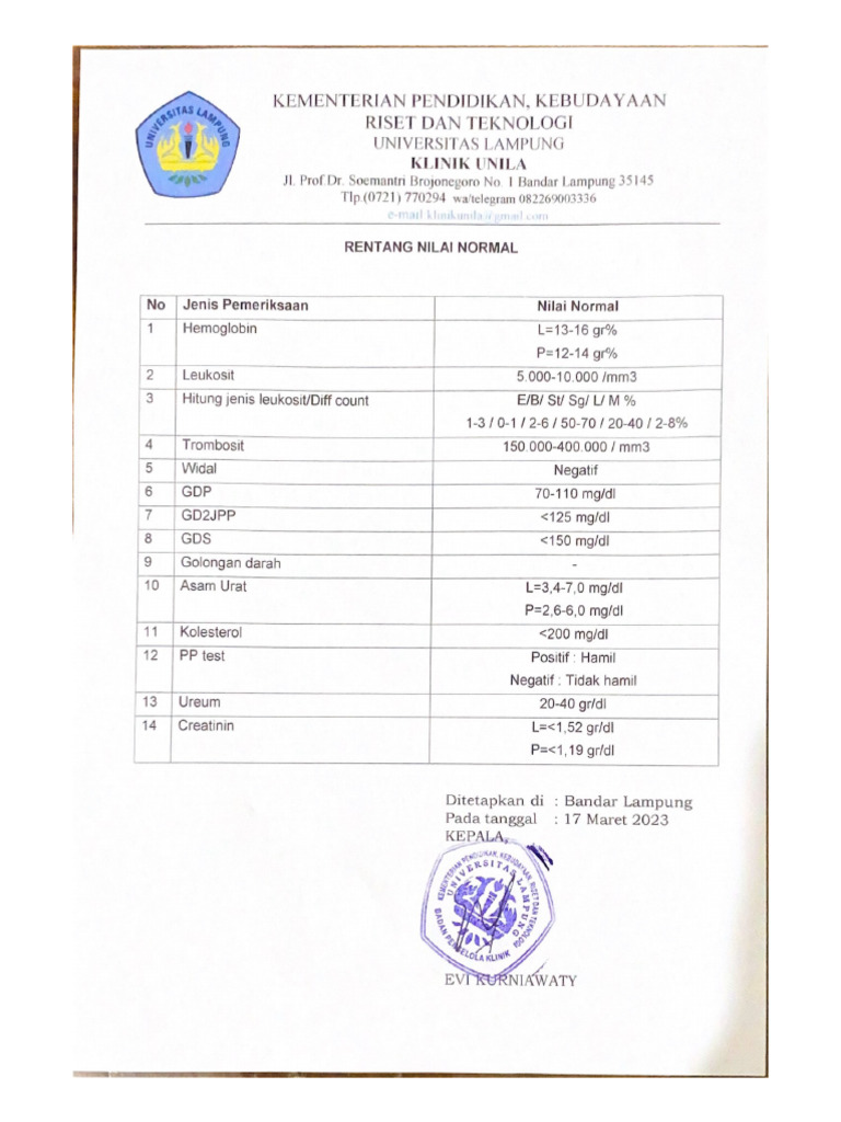 3.13 EP 3 Rentang Nilai Normal | PDF