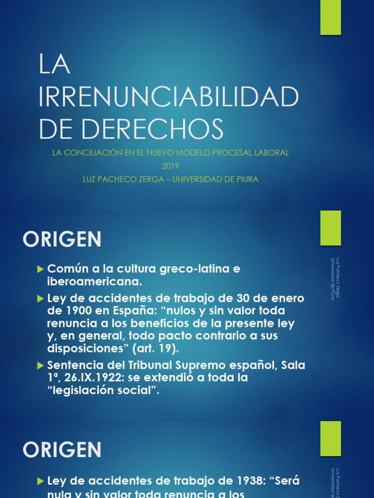 PP Tema 2 La Irrenunciabilidad de Derechos | PDF | Derecho laboral ...