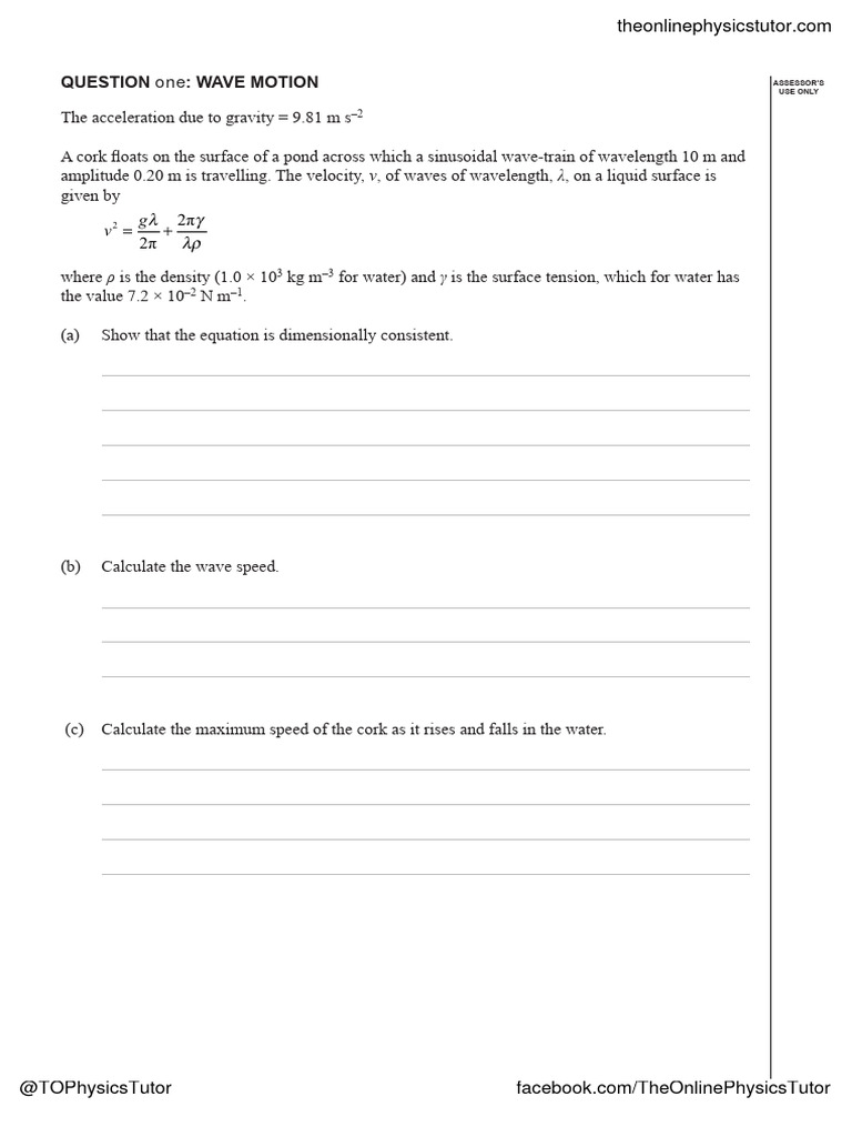 TOPT Toughy Waves QP | PDF | Waves | Tension (Physics)