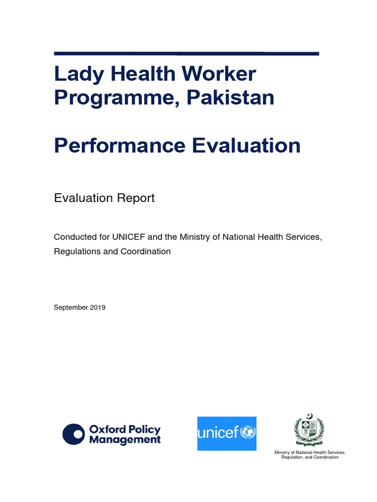 Lady Health Worker Programme Evaluation Report | PDF | Evaluation ...