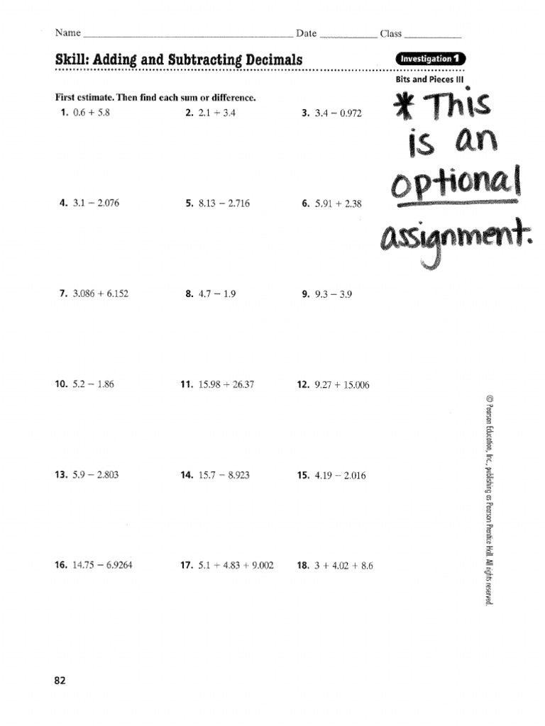 Decimal Ops Additional Practice | PDF