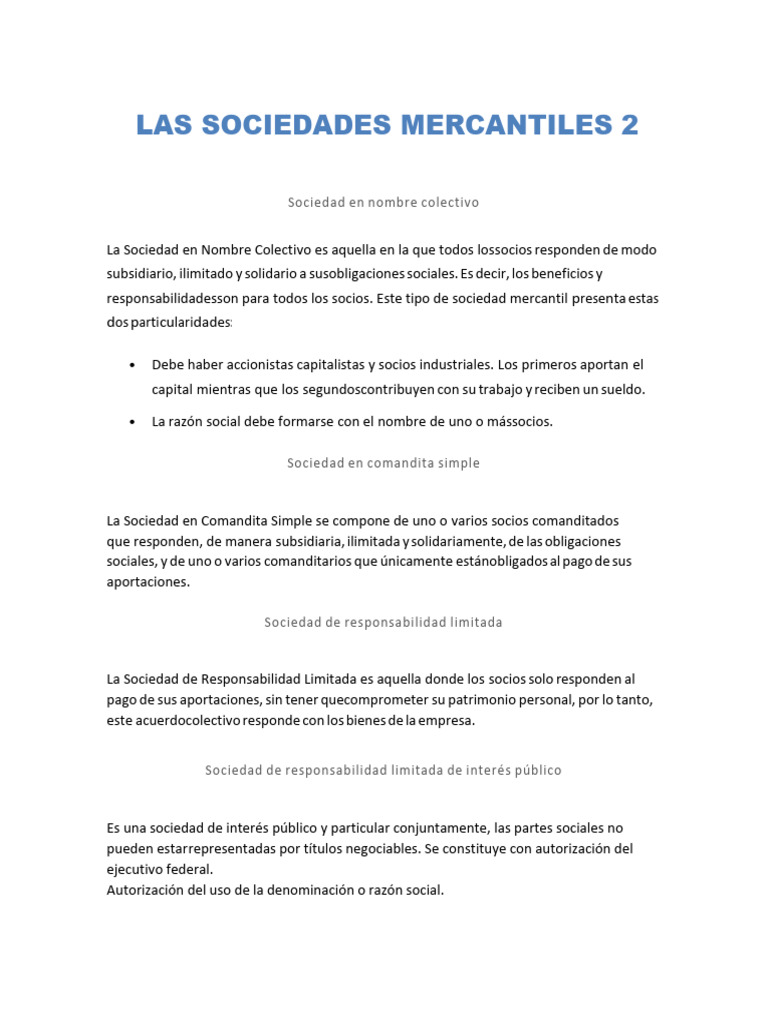 Sociedades mercantilesII. | PDF | Sociedad | Business