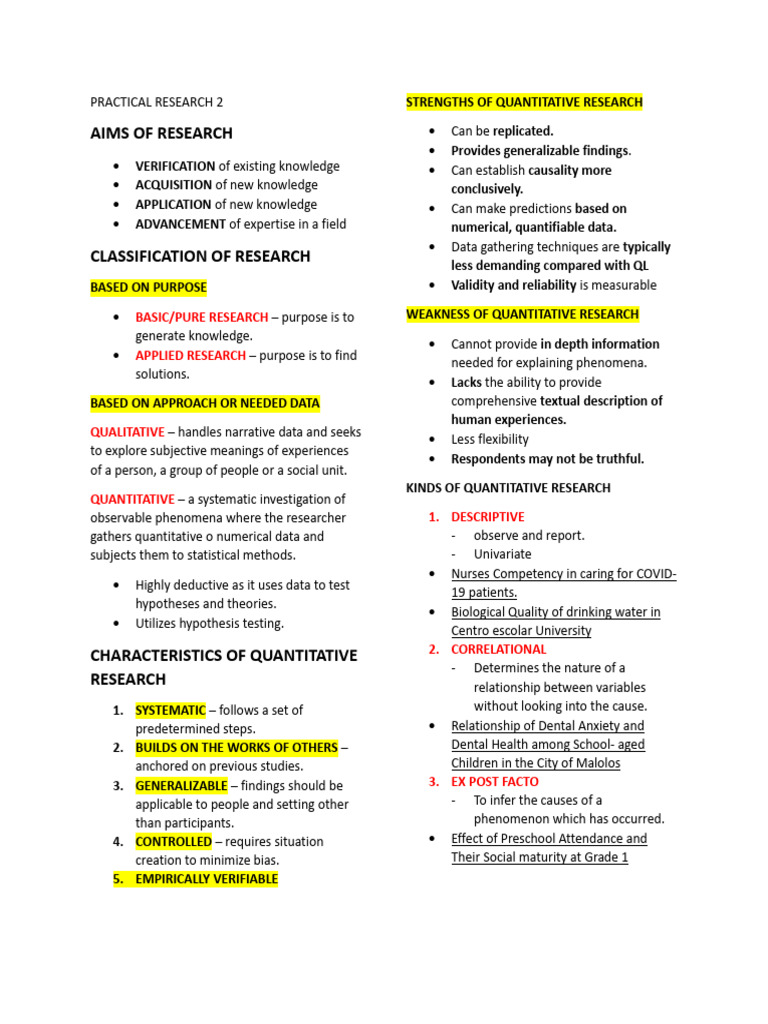PR2 Examreviewer | PDF | Quantitative Research | Dependent And ...
