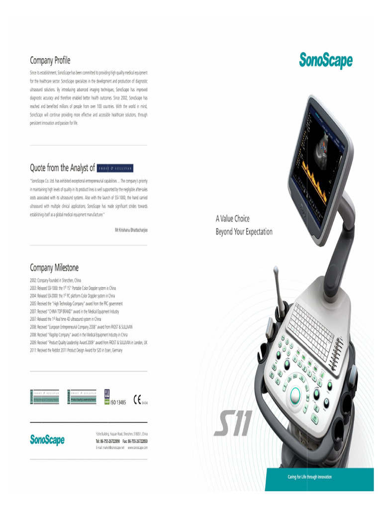 Sonoscape s11 Ultrasound Machine | PDF
