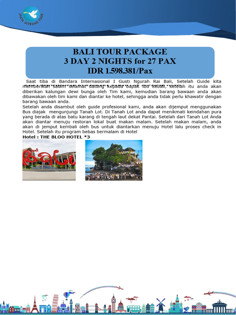 3d2n Tour Bali The Bloo Hotel | PDF
